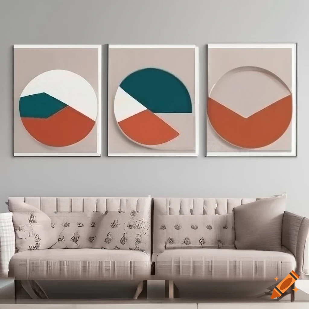 Set of geometric abstract wall art prints in modern digital style on ...