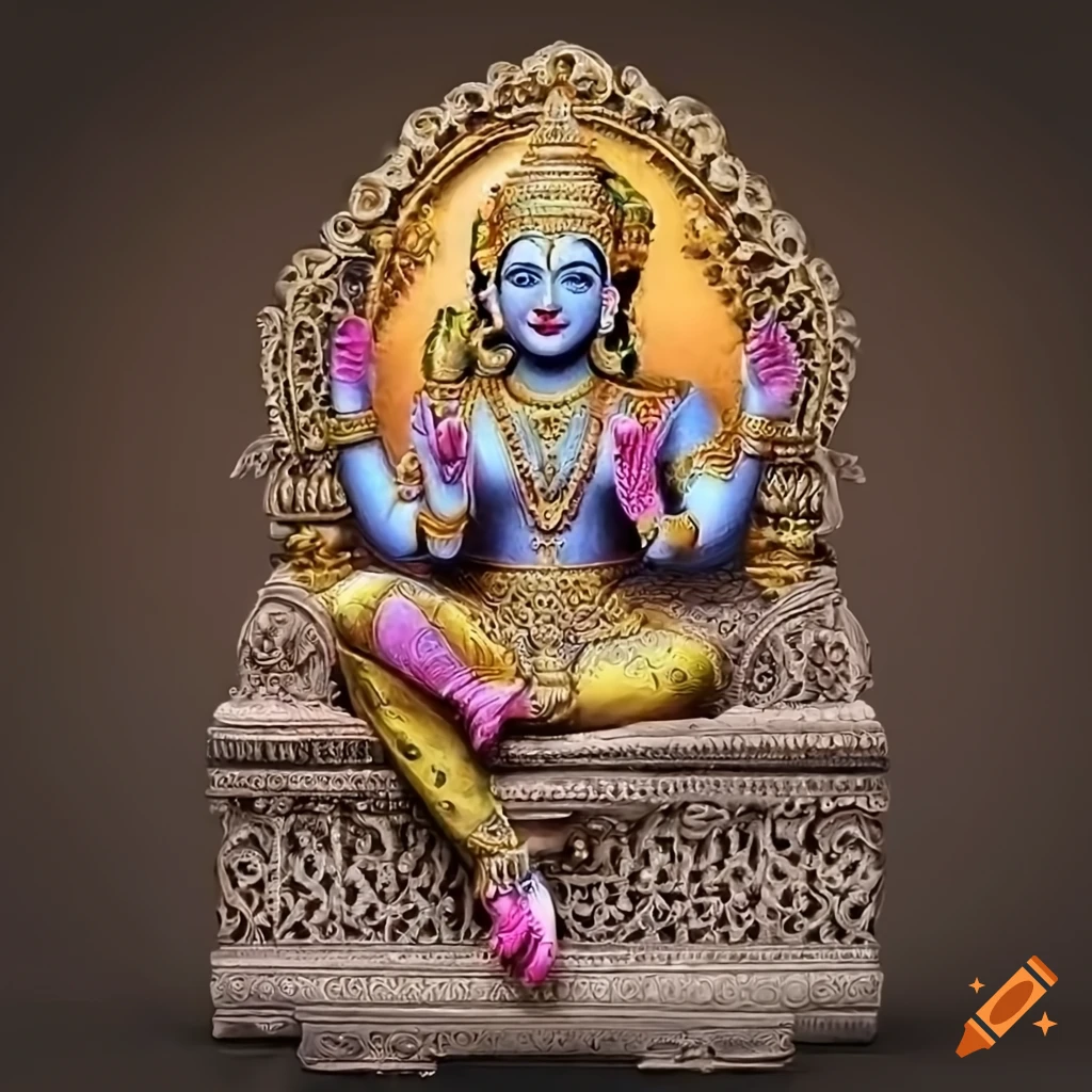 Vishnu reclining on the multi-headed serpent adishesha on Craiyon