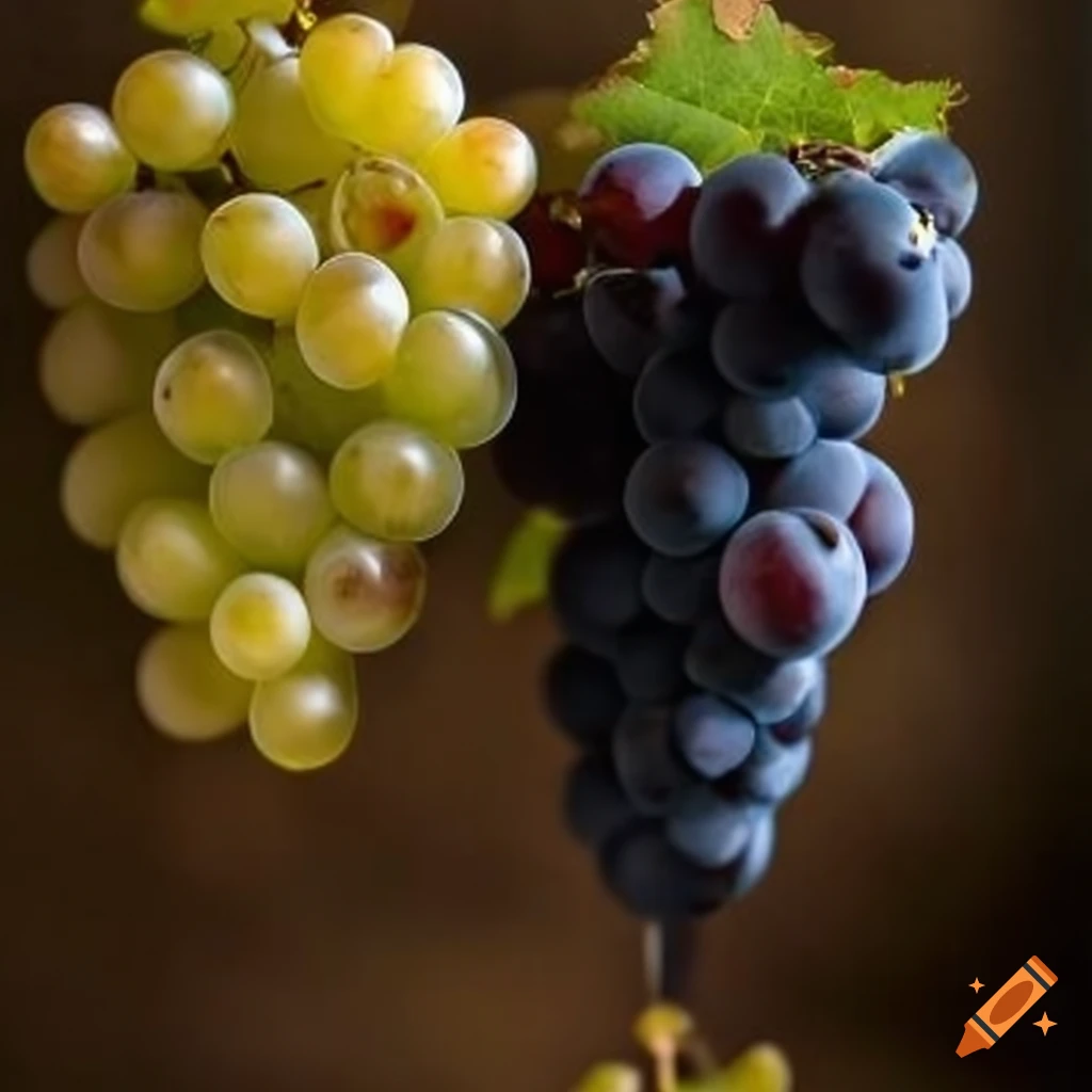 Syrah and viognier grapes cluster on Craiyon