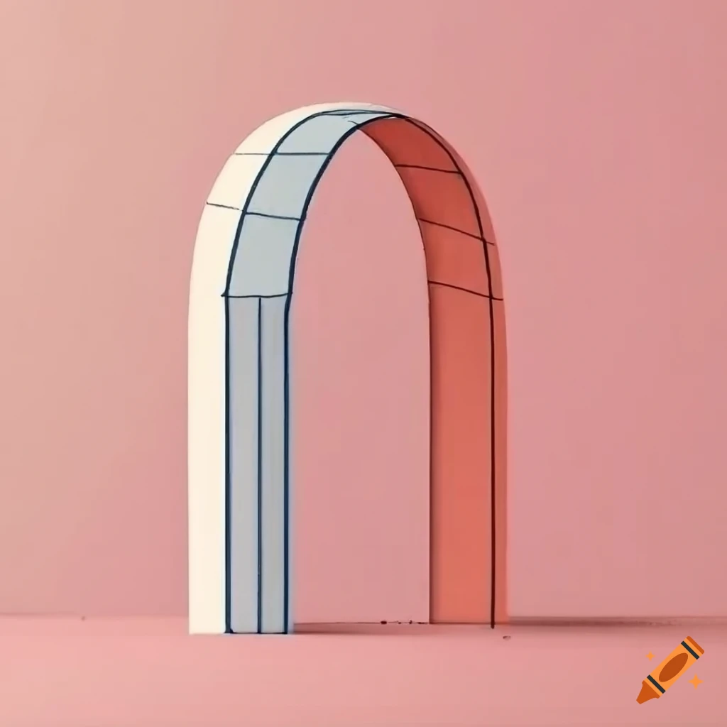 Geometric minimalist drawing with arches, dots, and lines on Craiyon