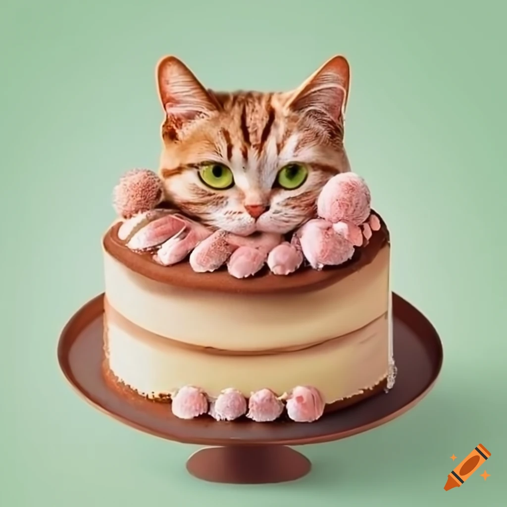 Cake the cat on Craiyon