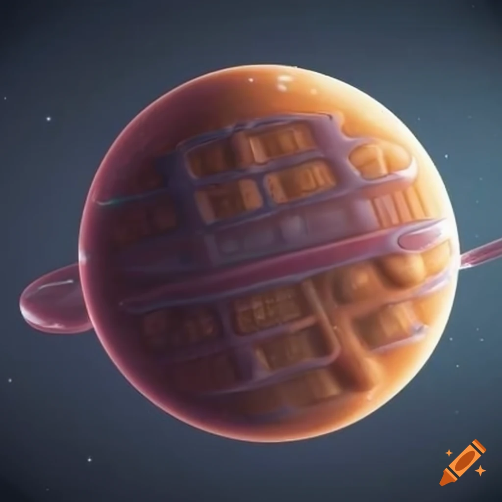 Waffle planet floating in space with dripping syrup on Craiyon