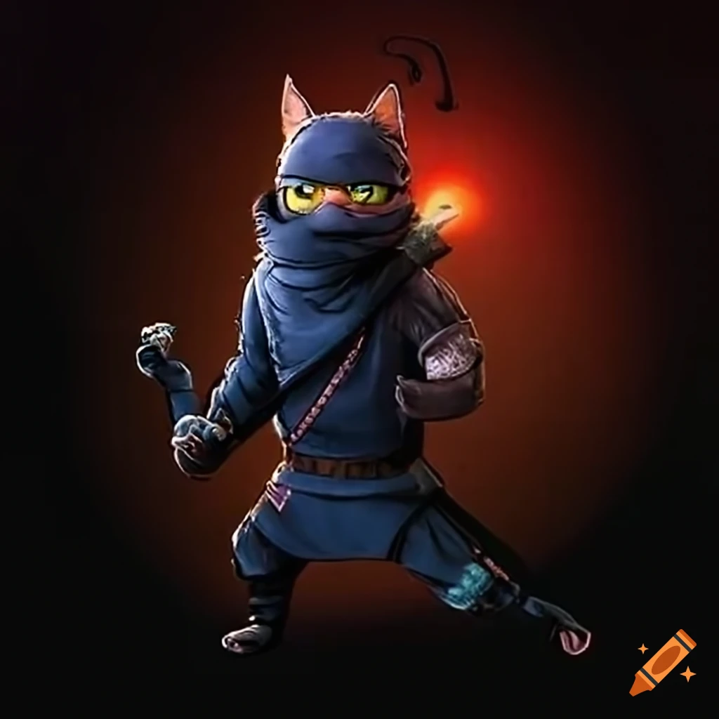 Cat ninja on Craiyon