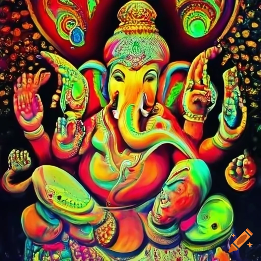 Psychedelic art of ganesh on Craiyon