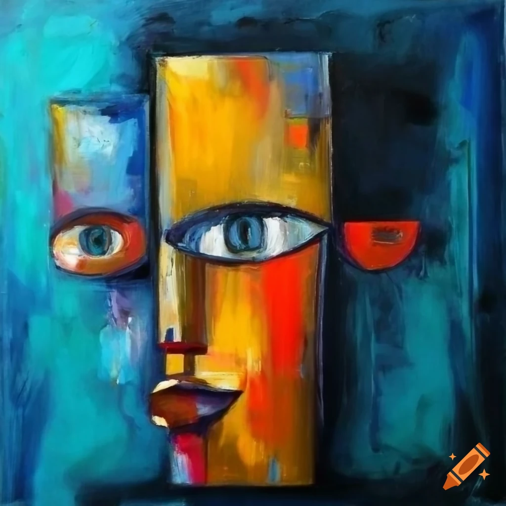 Abstract cubist expressionist painting of women on Craiyon