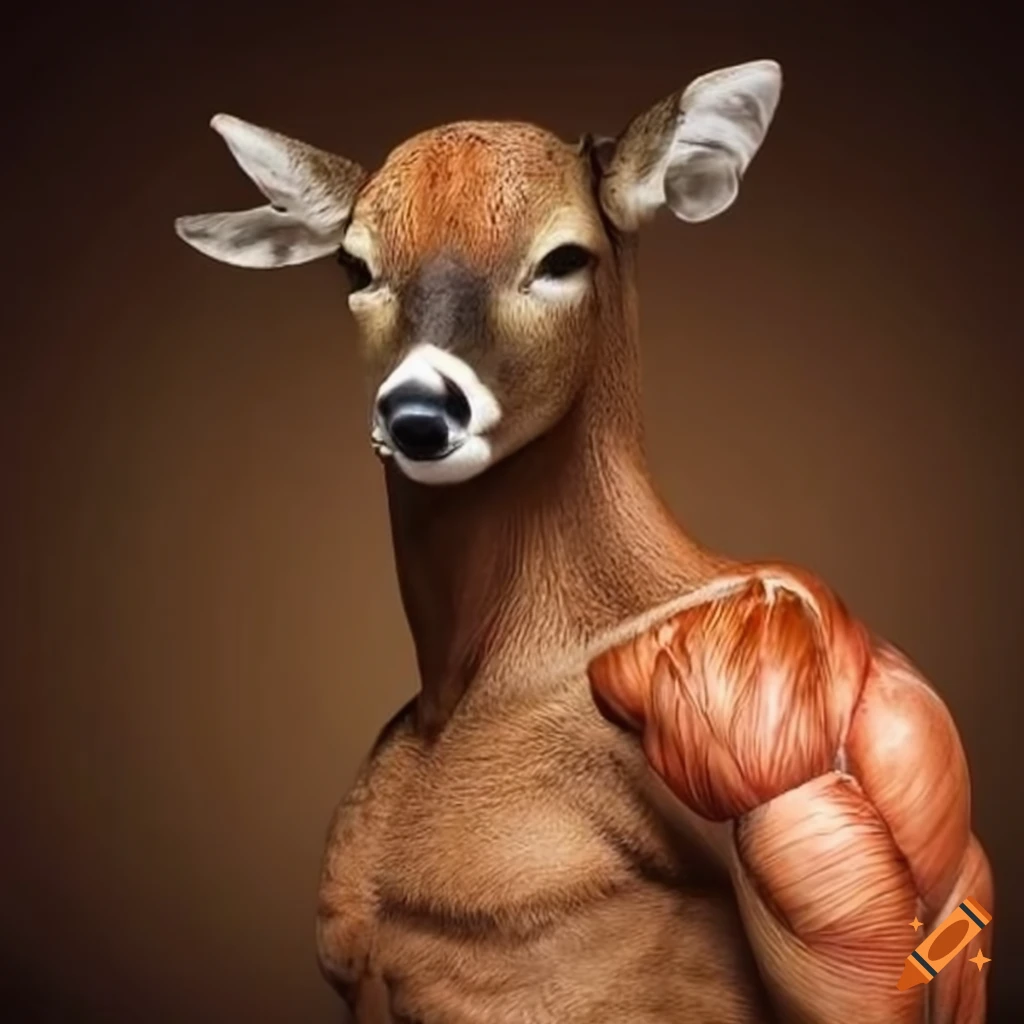 Muscular deer on Craiyon