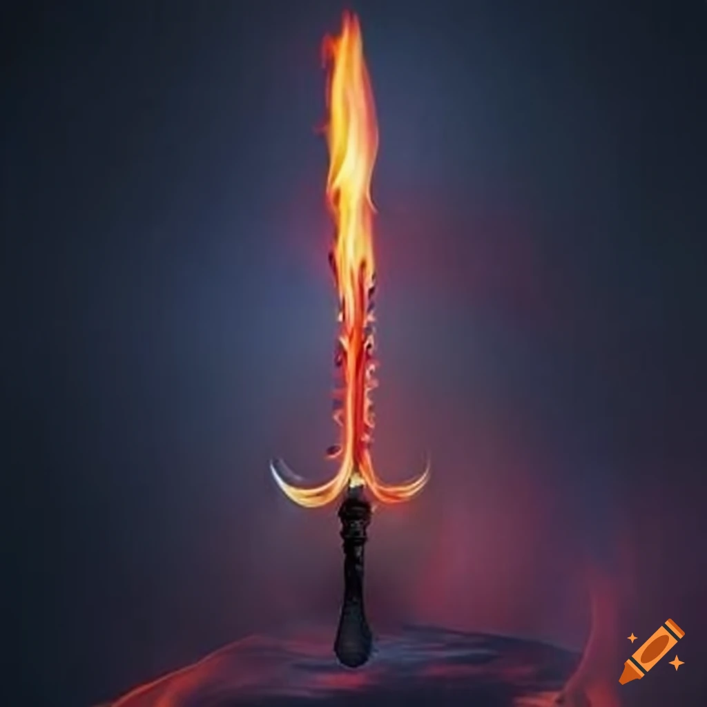 Flame sword on Craiyon