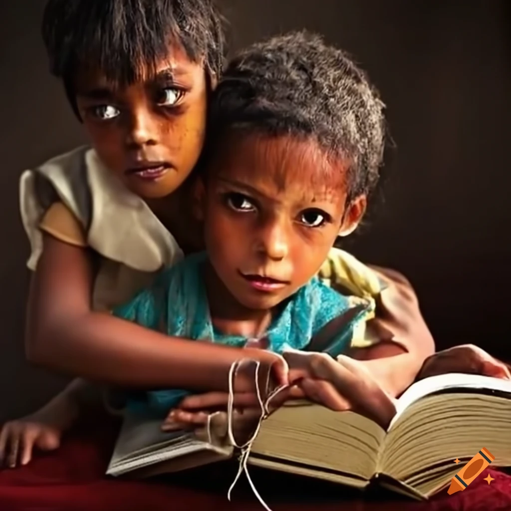 Kids fighting over a book on Craiyon