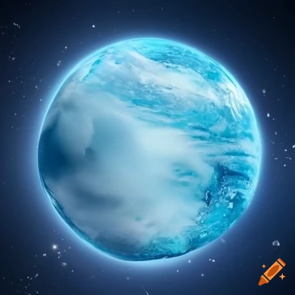 Ice planet in a distant galaxy on Craiyon