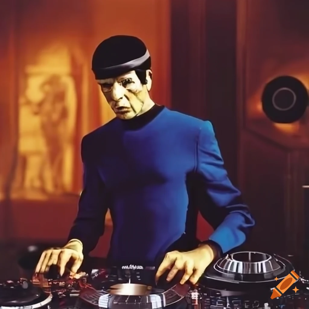 Mr. spock at dj equipment on Craiyon