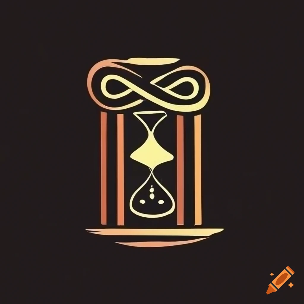 Elegant hotel logo with hourglass and infinity symbol on Craiyon