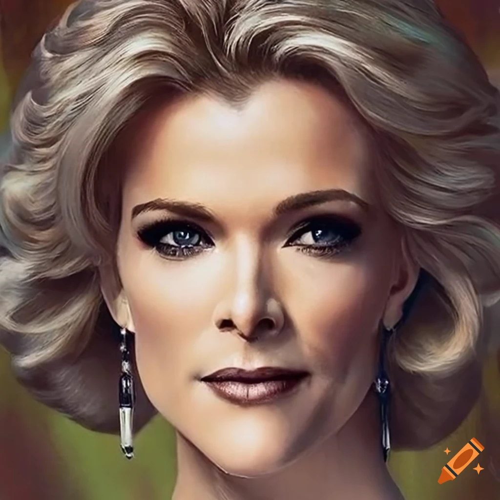 Illustration of a woman with distinct symmetrical facial features in an ...