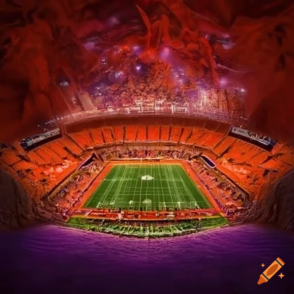 Clemson death valley football stadium with aliens on Craiyon
