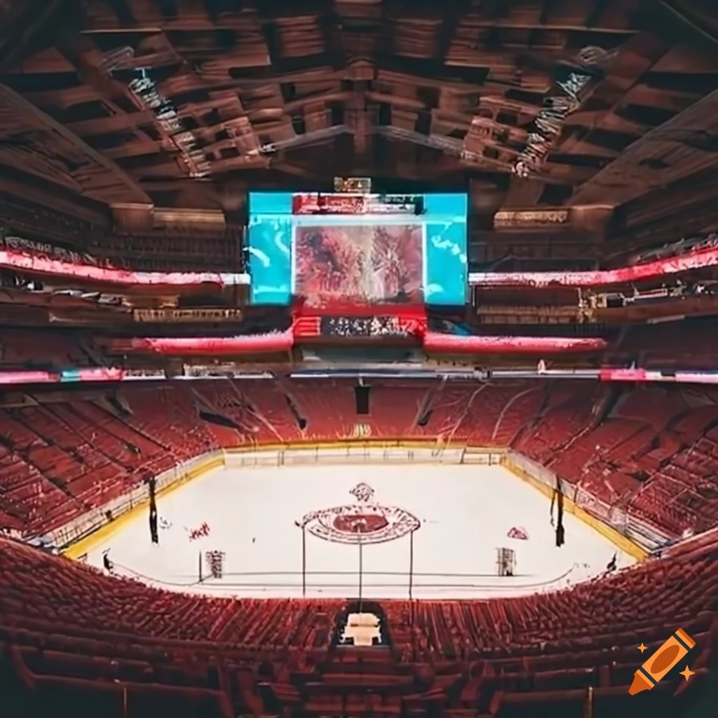 NHL arena designed like a log cabin on Craiyon