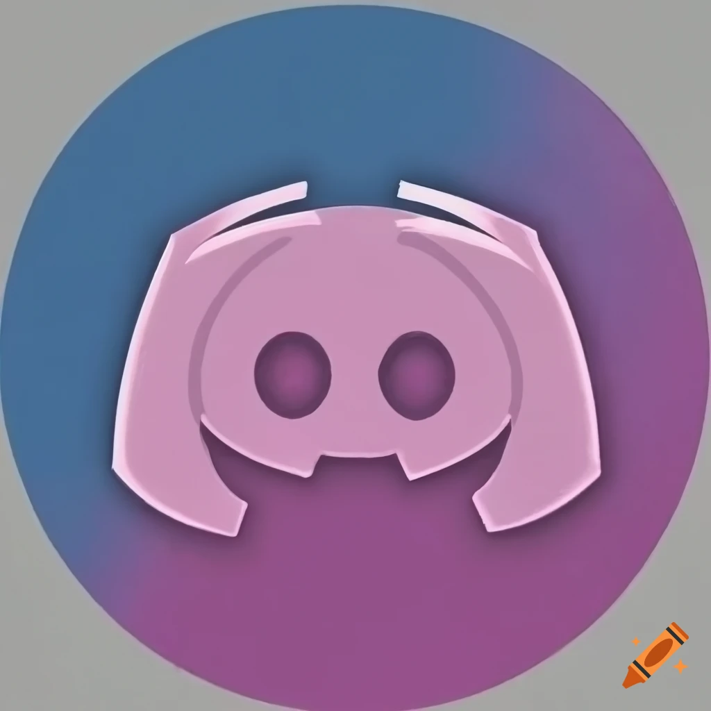 Discord logo with pink, blue, and white colors on Craiyon
