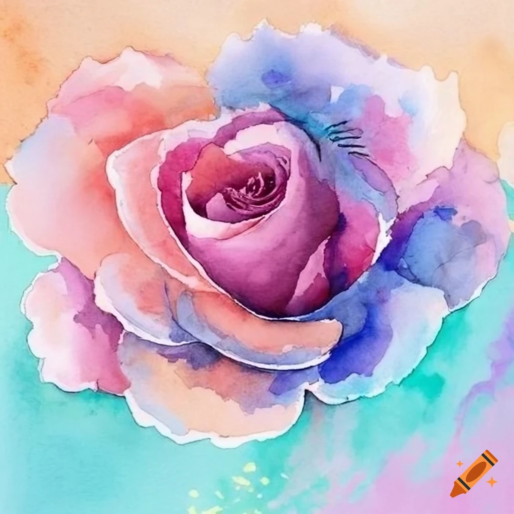 Flower watercolor painting in pastel tones on Craiyon
