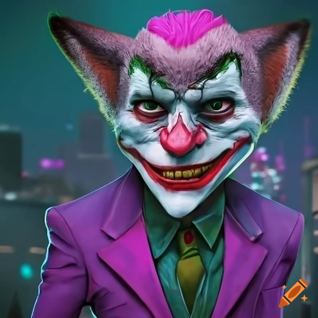 Zootopia joker in a cyberpunk style on Craiyon
