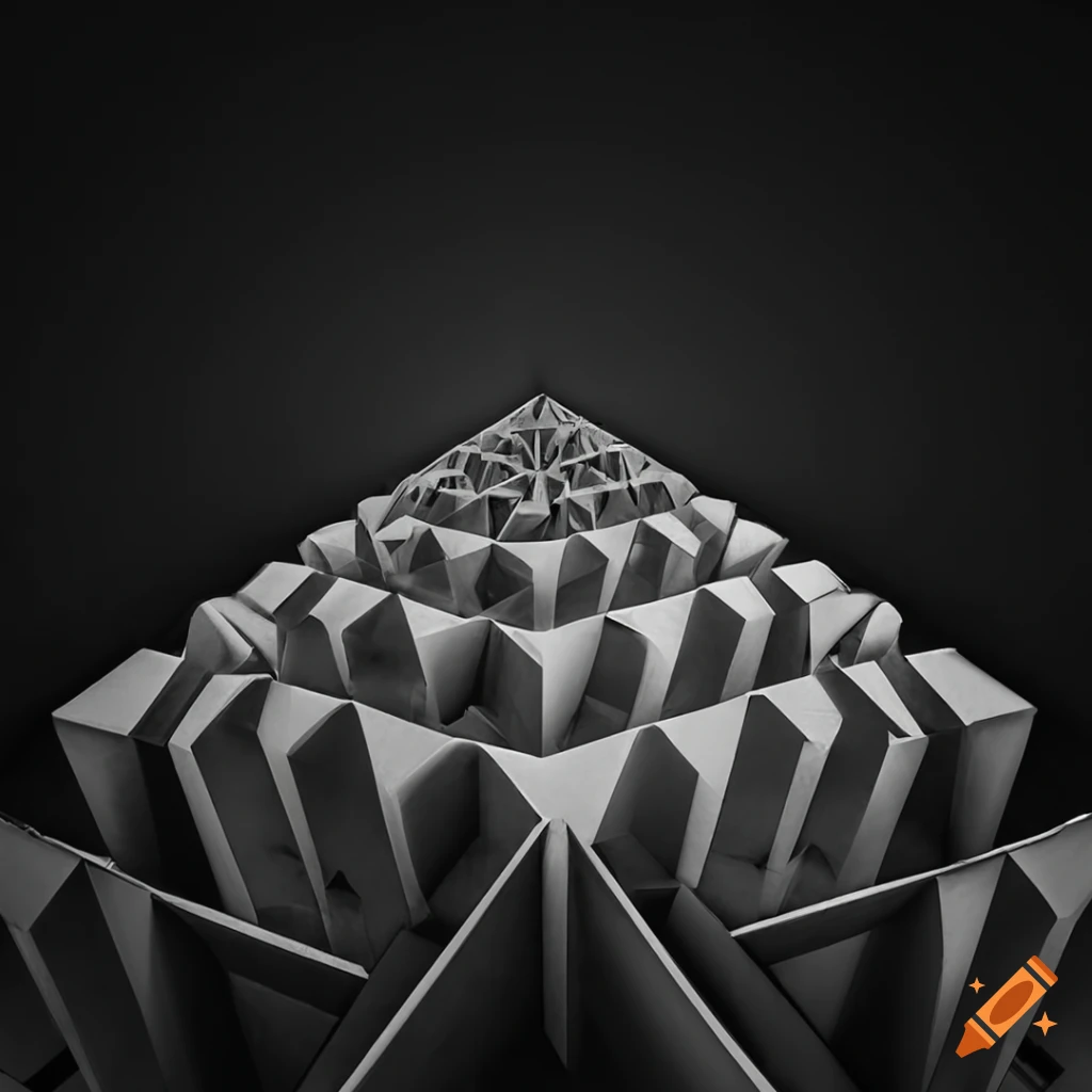 4k depiction of penrose triangles in surreal white and black ...