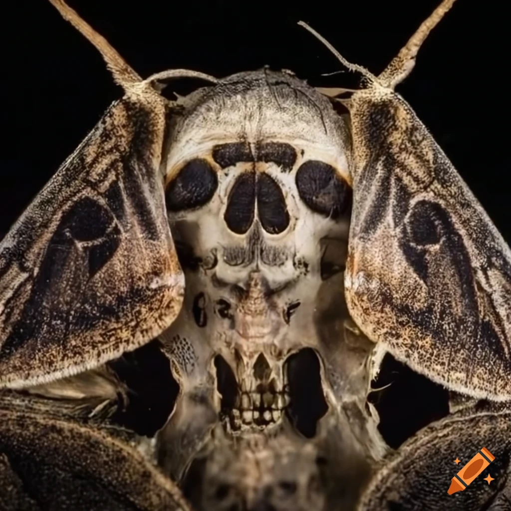 Close-up of death's head moth skull pattern on Craiyon