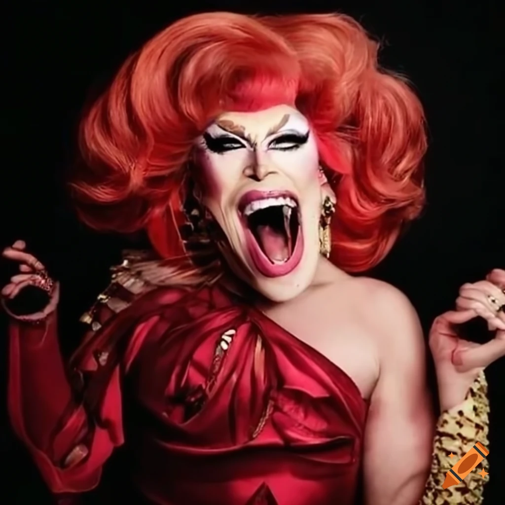 Drag Queen Laughing Joyfully On Craiyon