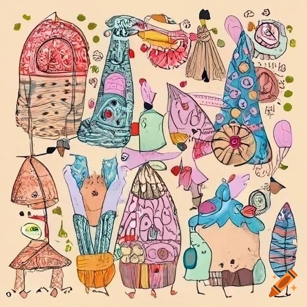 Whimsical collage of beloved children's storybook characters in ...