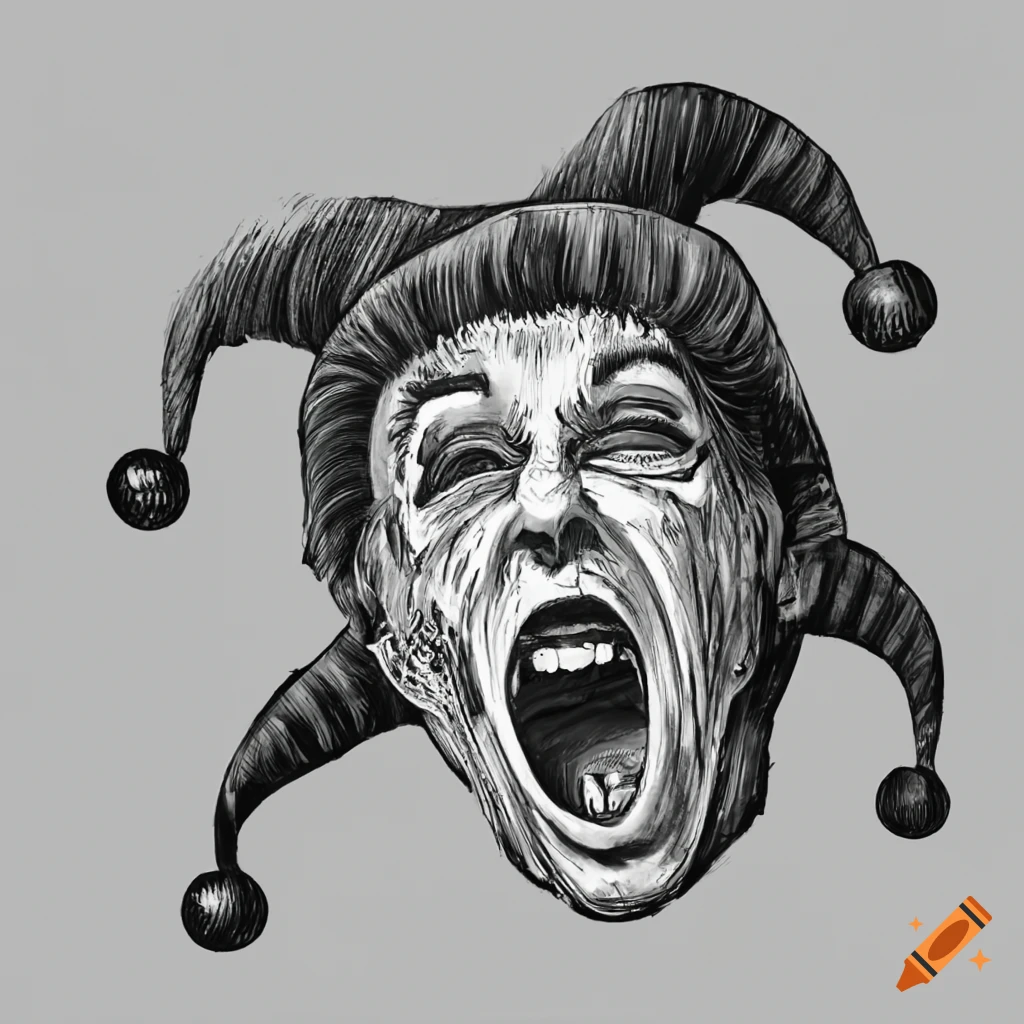 Screaming jester on Craiyon