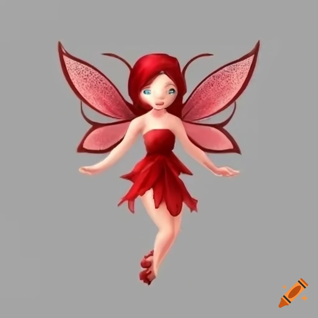 Red fairy flower icon in cartoon style on Craiyon