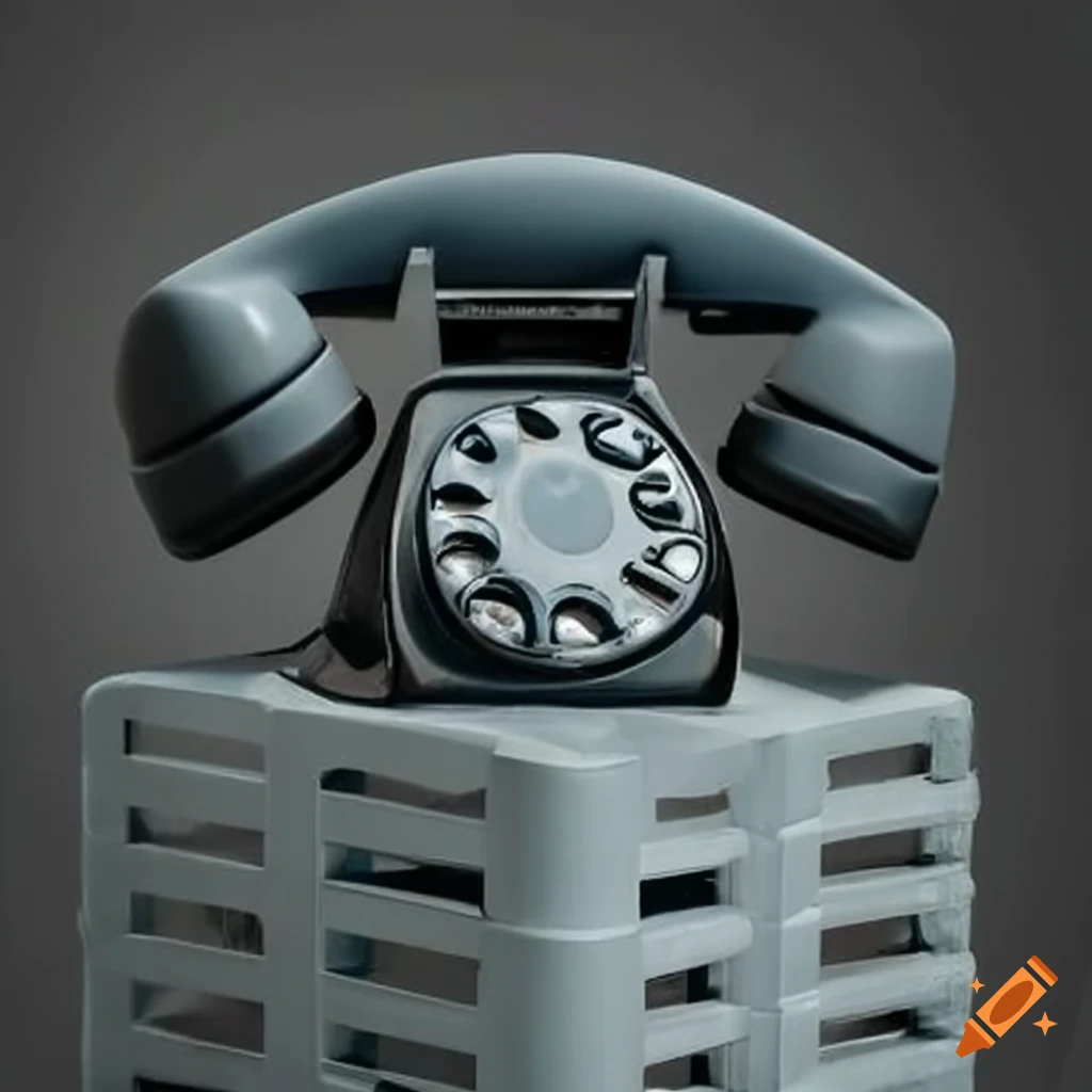 Land line phone on a plastic pallet on Craiyon