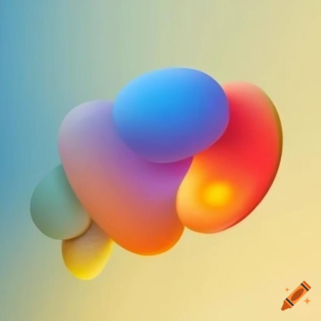 Abstract blend of shapes and colors on Craiyon