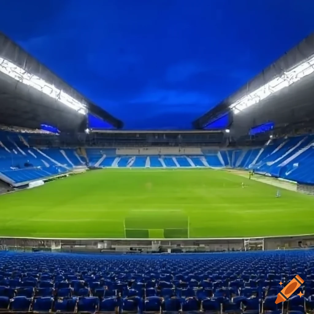 Environmentally friendly soccer stadium with 25 thousand seats and blue ...