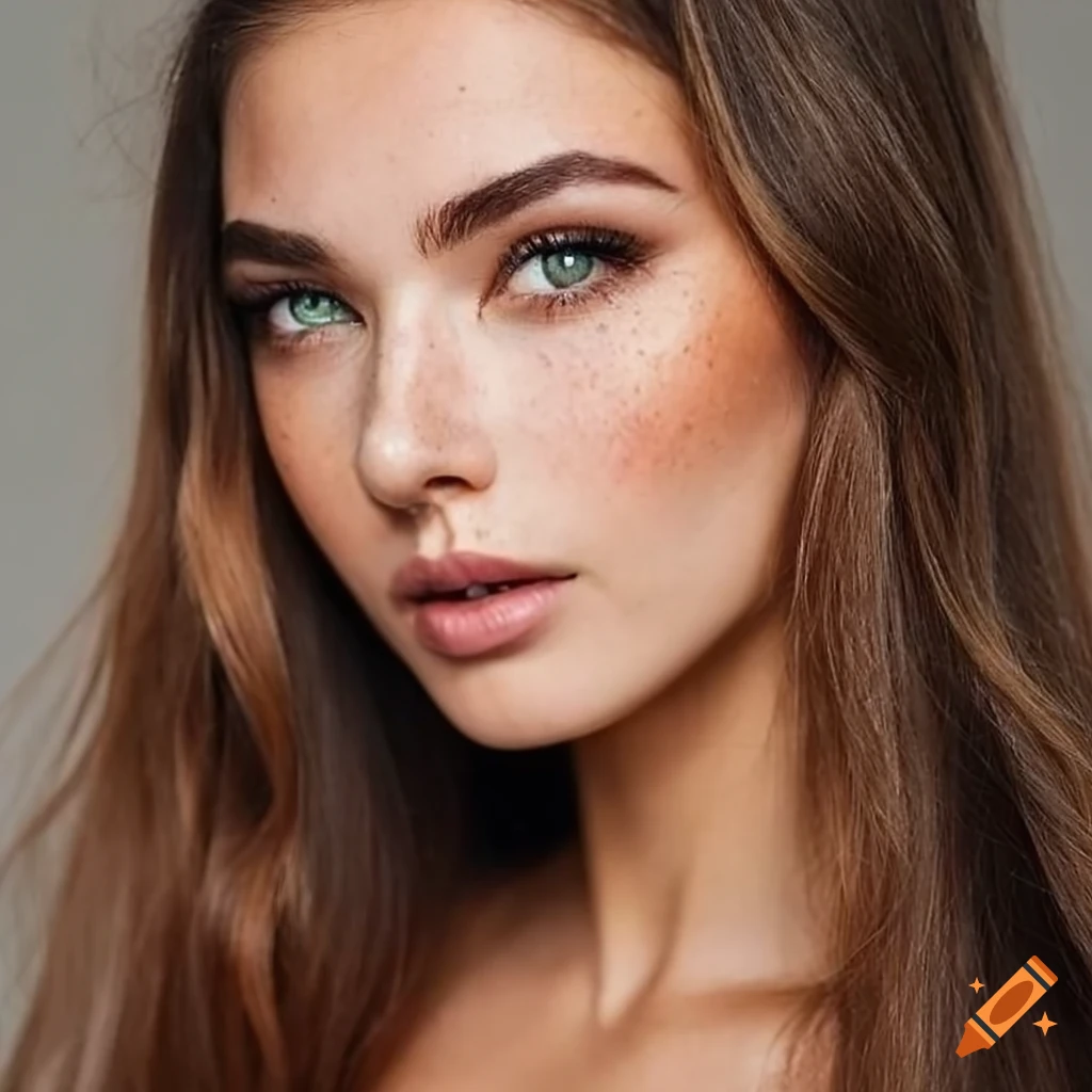 Portrait of lexi - 25-year-old spanish model with long brown hair and ...