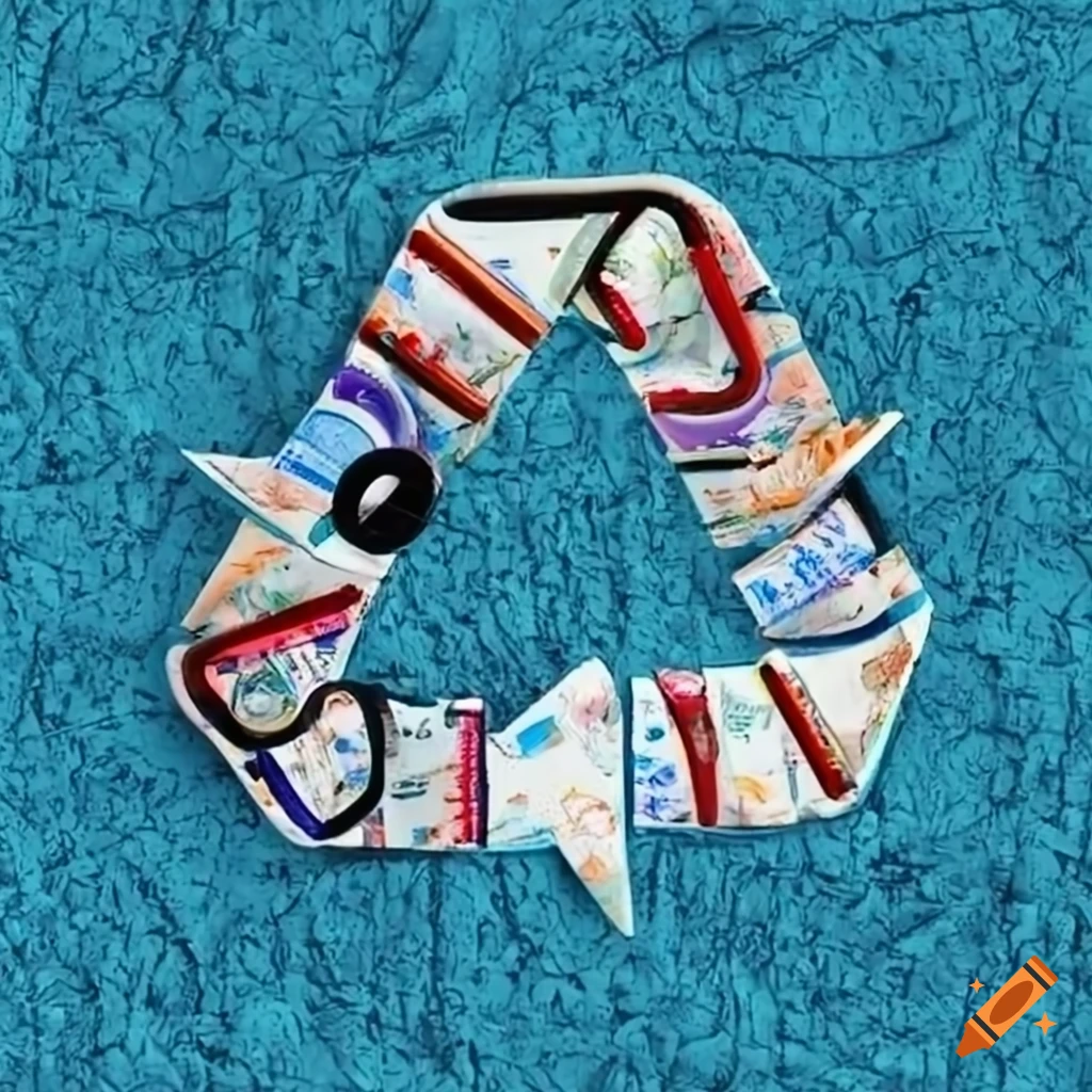 Recycling of plastic with text on Craiyon