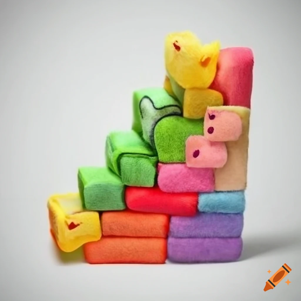 Cute felt bar chart displaying steps on white background on Craiyon