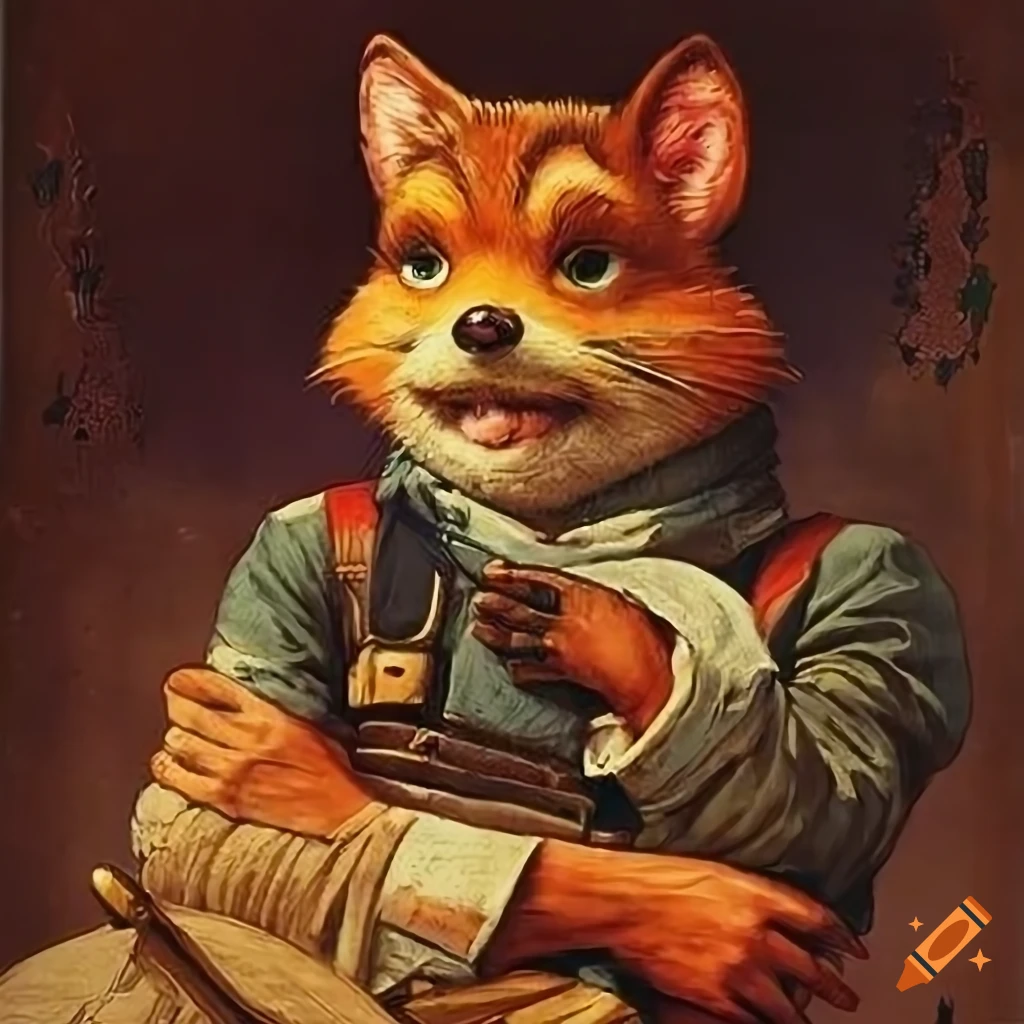 Intricately detailed vintage poster inspired by Star Fox, Redwall ...