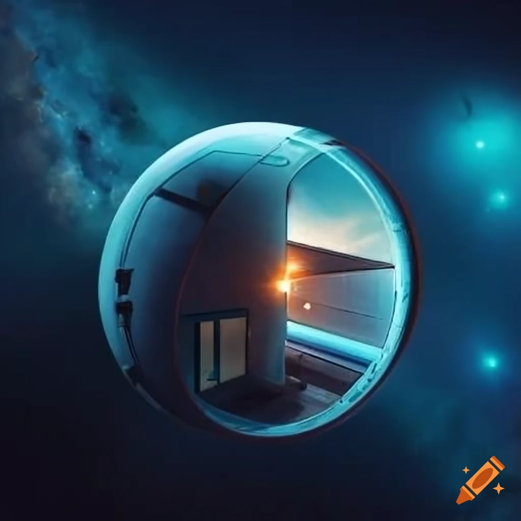 House floating in space on Craiyon