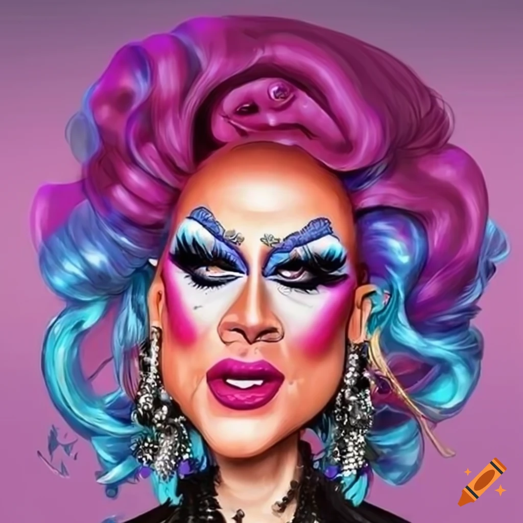Colorful Drag Queen Caricature On Craiyon