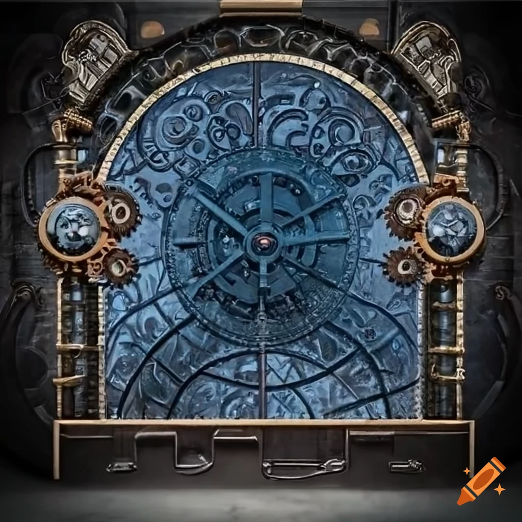 Steampunk portal with intricate clockwork design on Craiyon