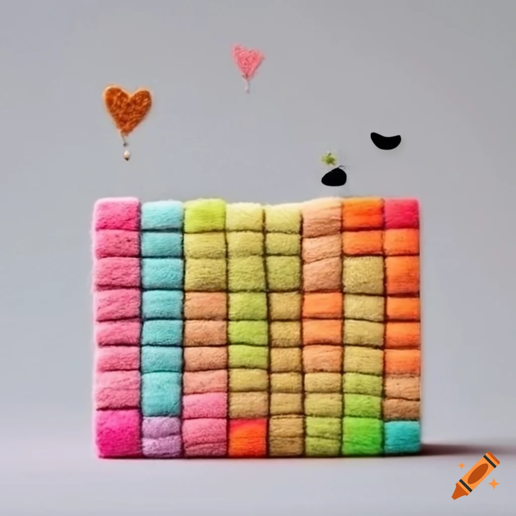 Cute felt bar chart on white background on Craiyon