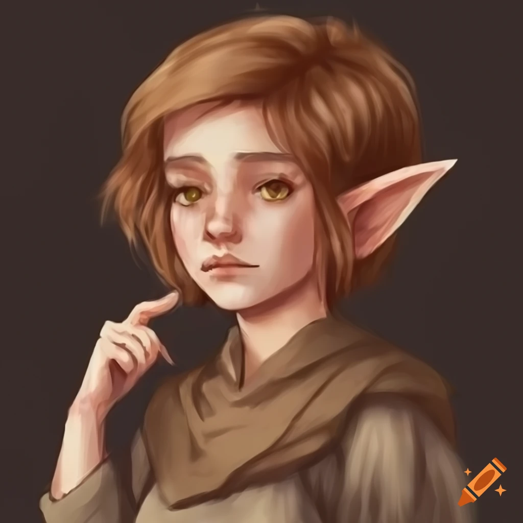 Dnd character with short brown tousled hair, pale skin, and brown eyes ...