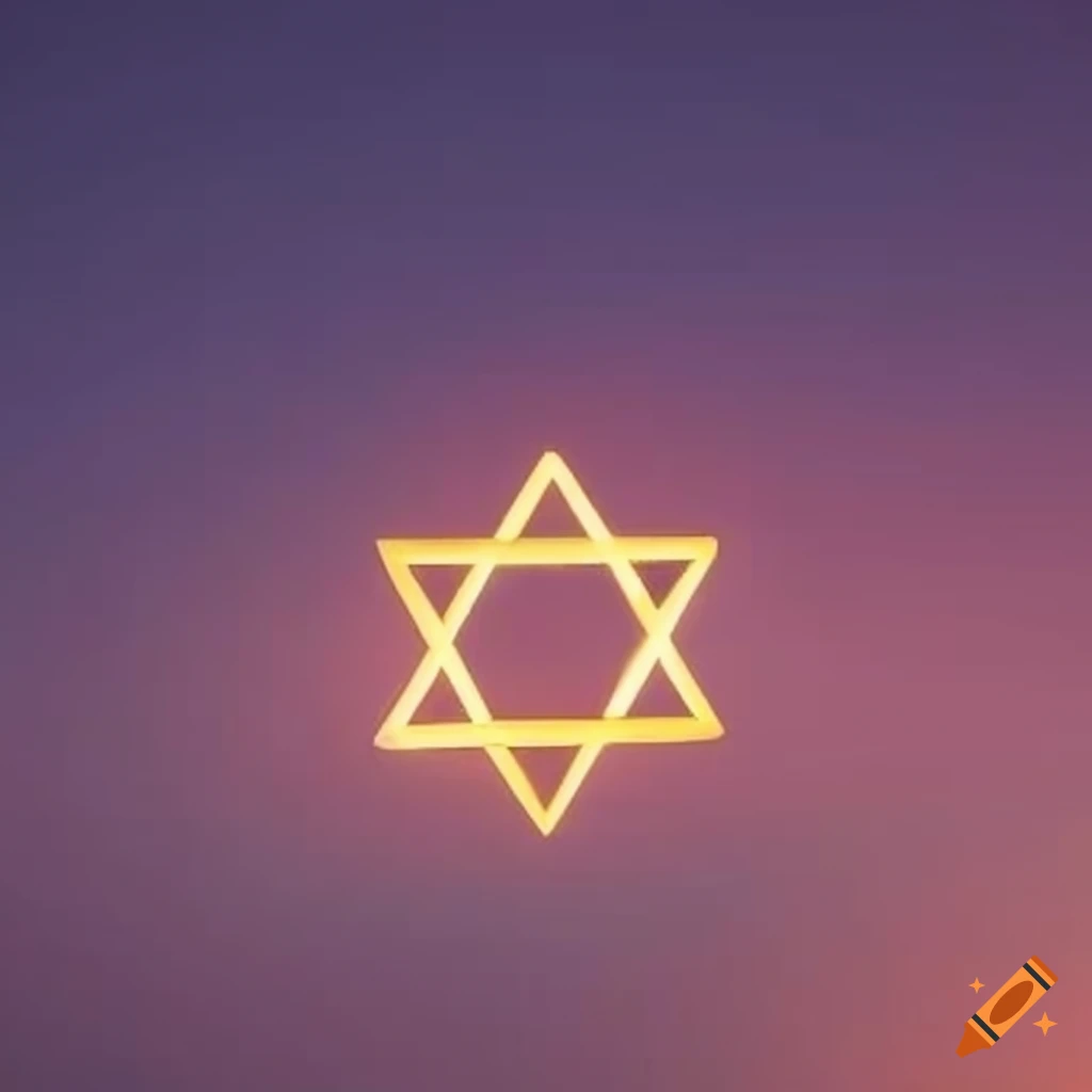 Star of david in the sky at sunrise on Craiyon