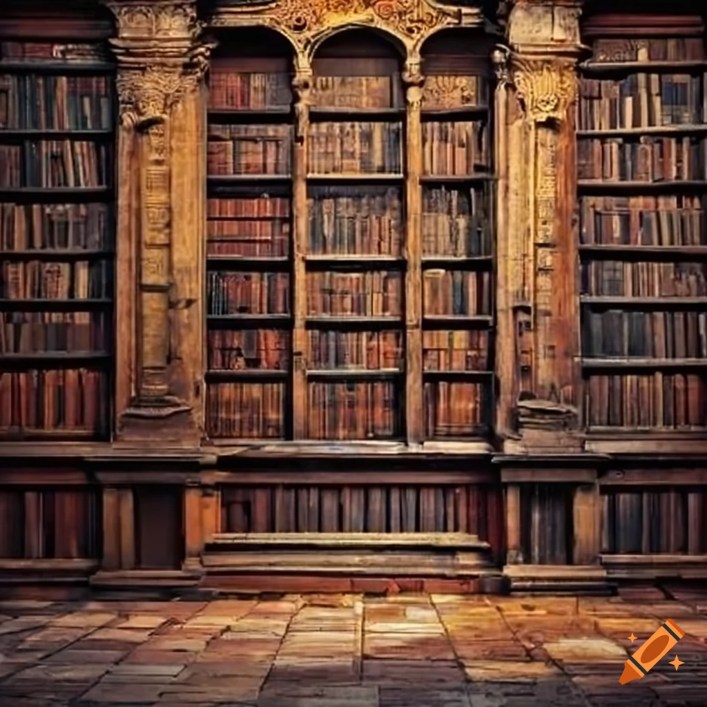 Old library wall on Craiyon