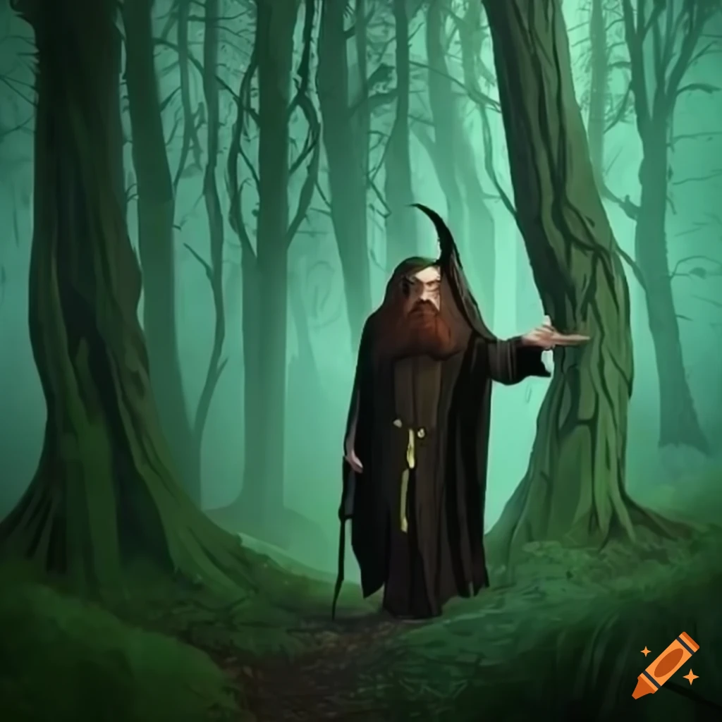 Wizard in a mystical forest on Craiyon