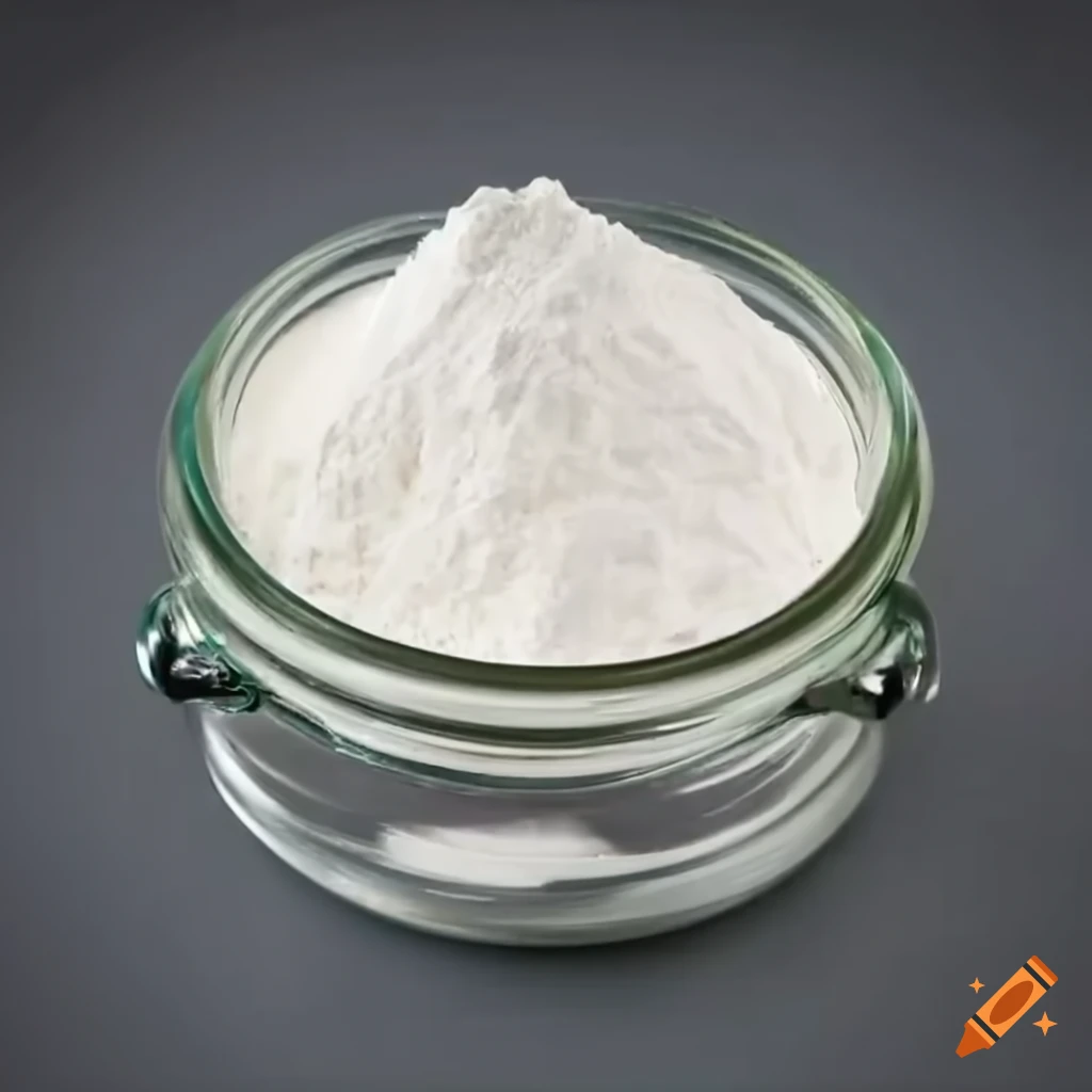 Jar of bright white powder on Craiyon