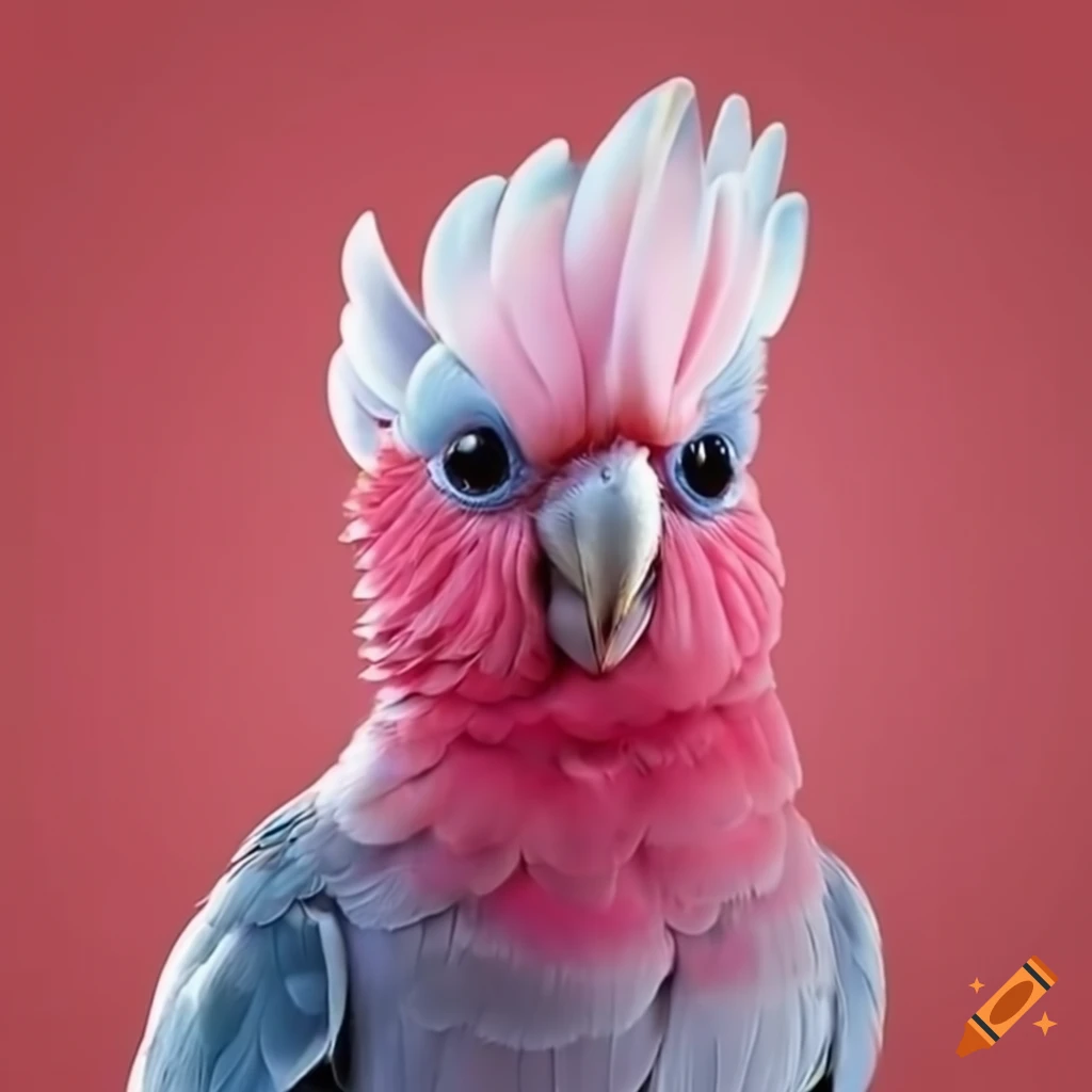 Adorable big-eyed baby galah parrot with disney-inspired design on Craiyon