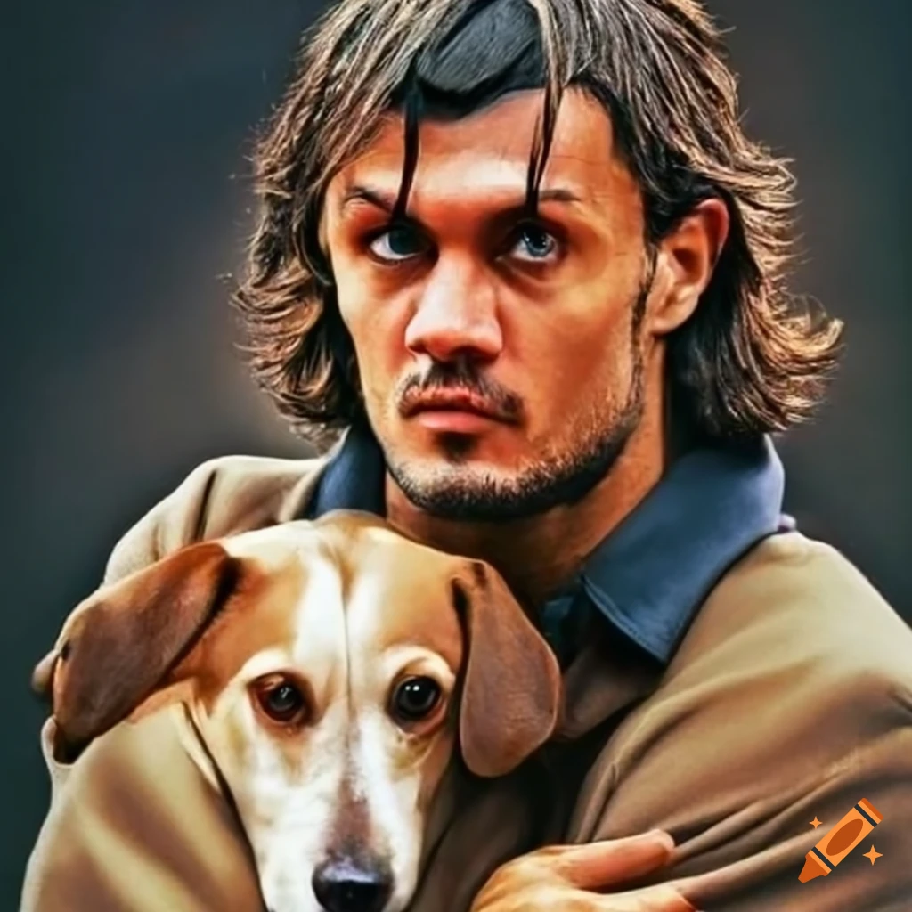 Paolo maldini with a dog on Craiyon