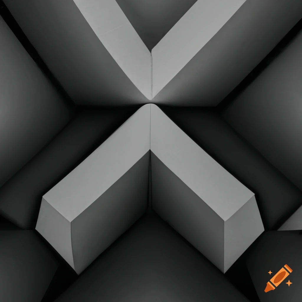 4k Penrose geometric paradox surreal illusions in white and black ...