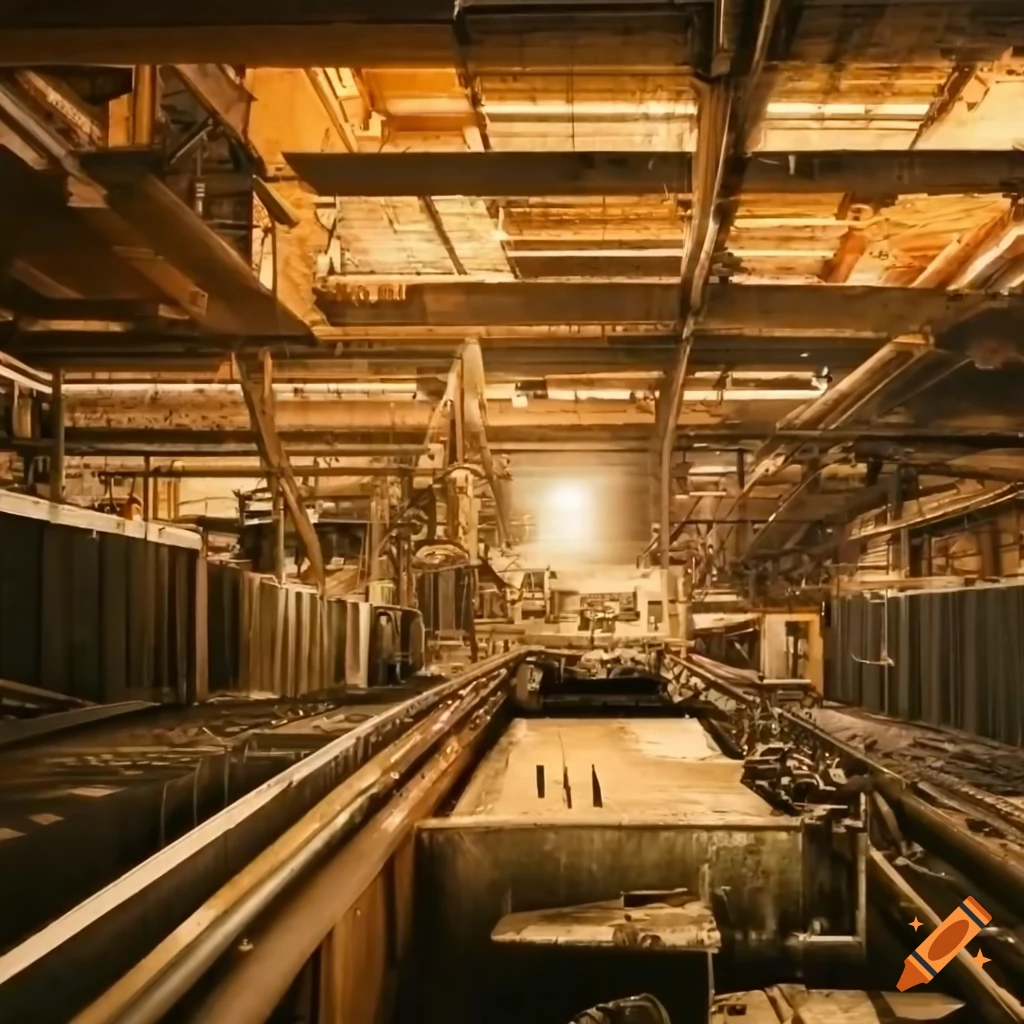 Factory interior view on Craiyon