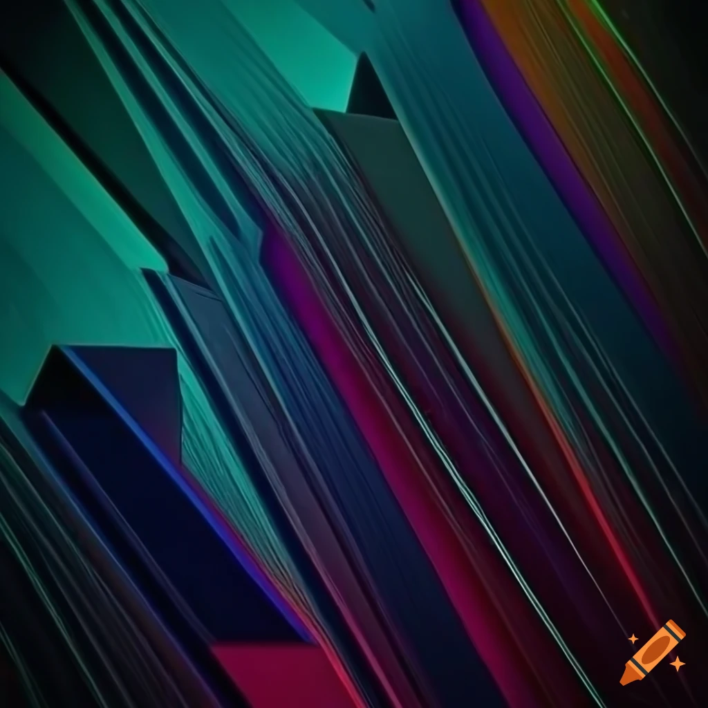 4k detailed art deco abstract art in muted colours with vibrant ...