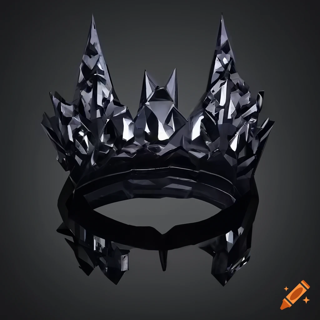 Black obsidian crown onyx hyperrealistic in 4K resolution on Craiyon