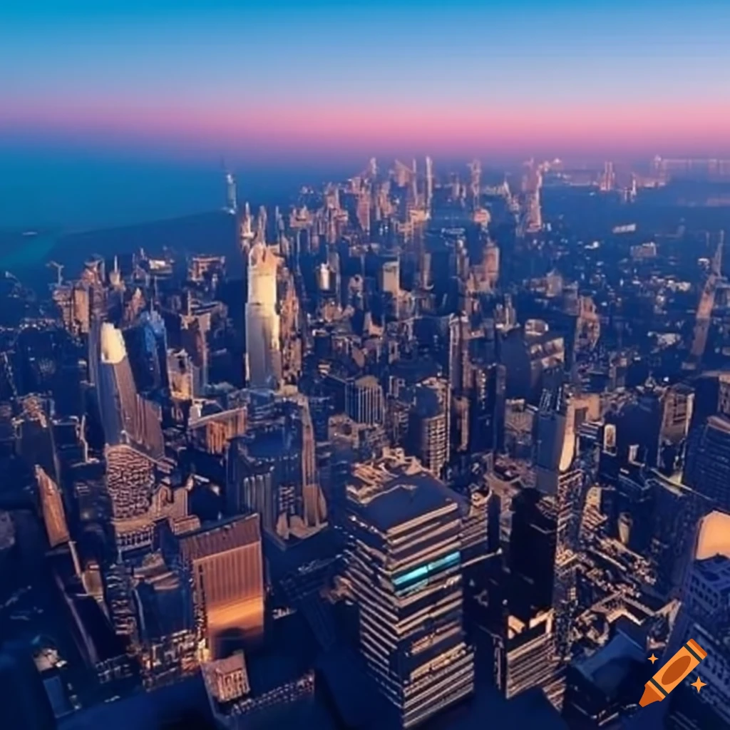 Generic mega city skyline in the usa on Craiyon